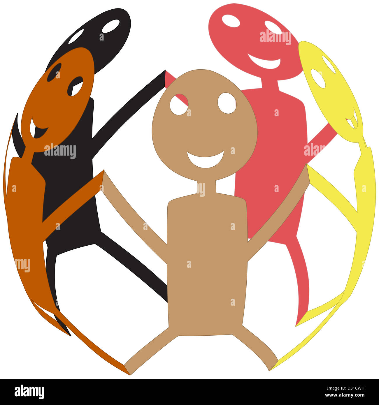 The chain of friendship cartoon hi-res stock photography and images - Alamy