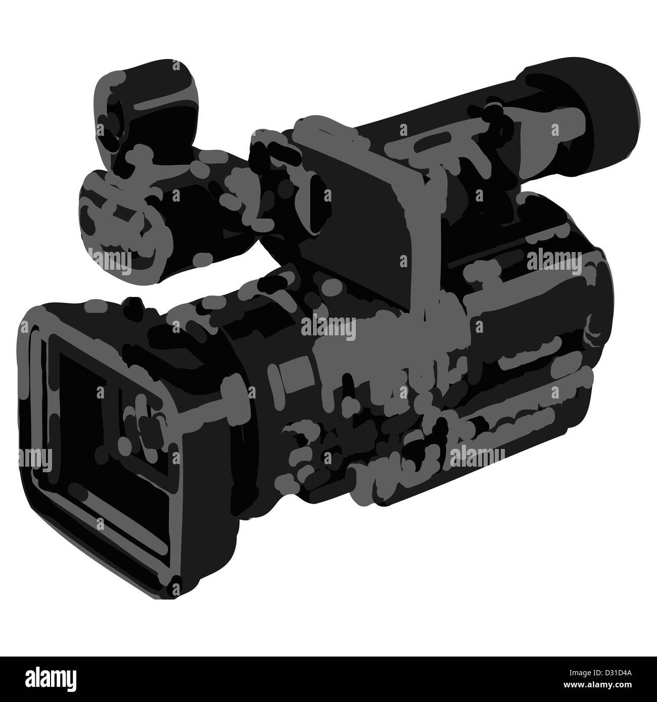 video camera against white background, abstract vector art illustration ...