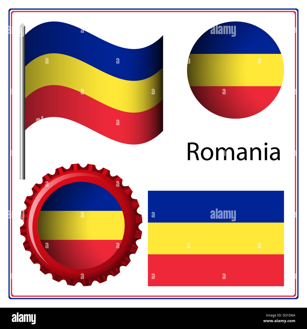 romania graphic set against white background, vector art illustration ...