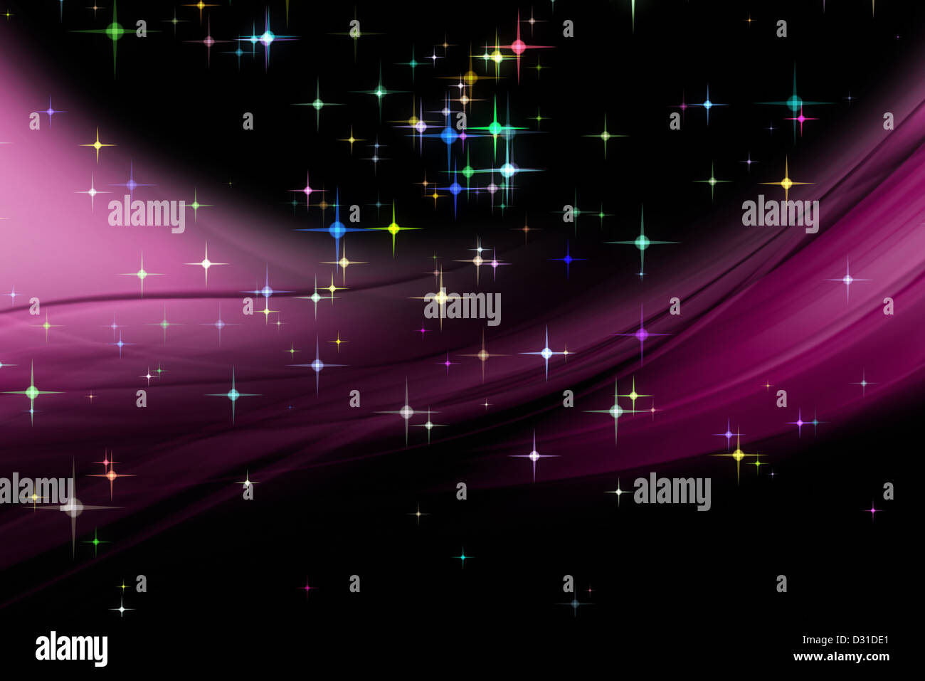 Fantastic Christmas wave design with glowing stars Stock Photo - Alamy