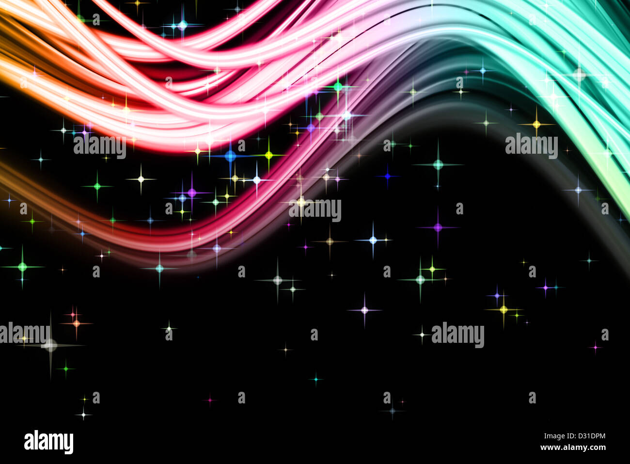 Fantastic Christmas wave design with glowing stars Stock Photo - Alamy