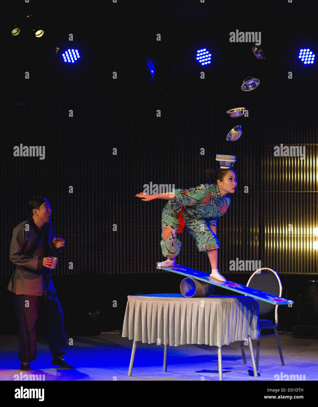 Acrobat Sun Qing Qing of the Chinese National Circus performs during a ...