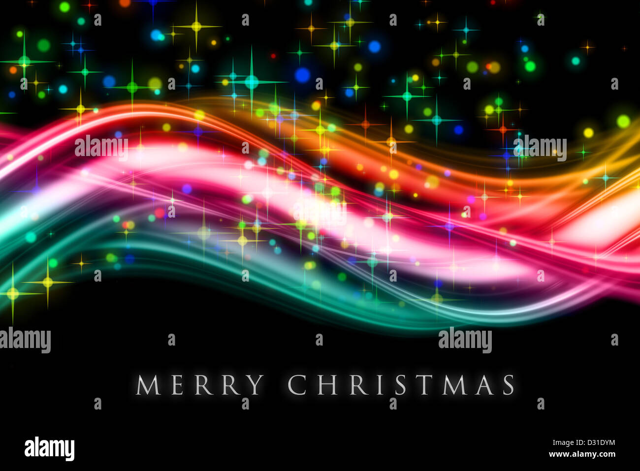Fantastic Christmas wave design with glowing stars Stock Photo - Alamy