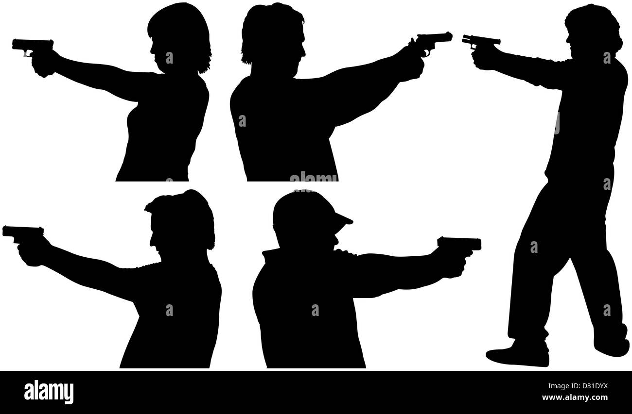 Man shooting woman with gun hi-res stock photography and images - Alamy