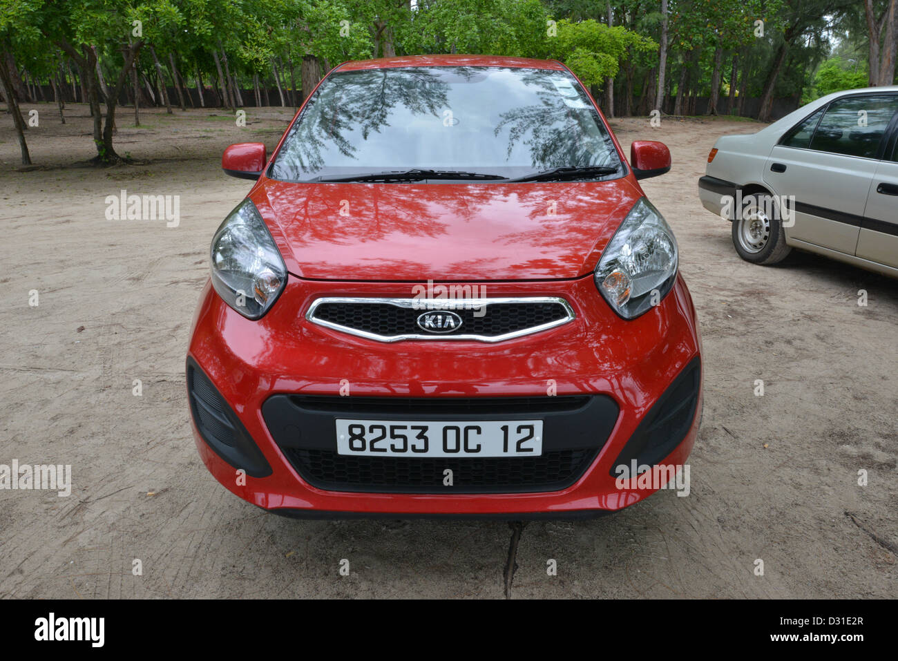 Kia Picanto in Red parked in Mauritius Stock Photo - Alamy