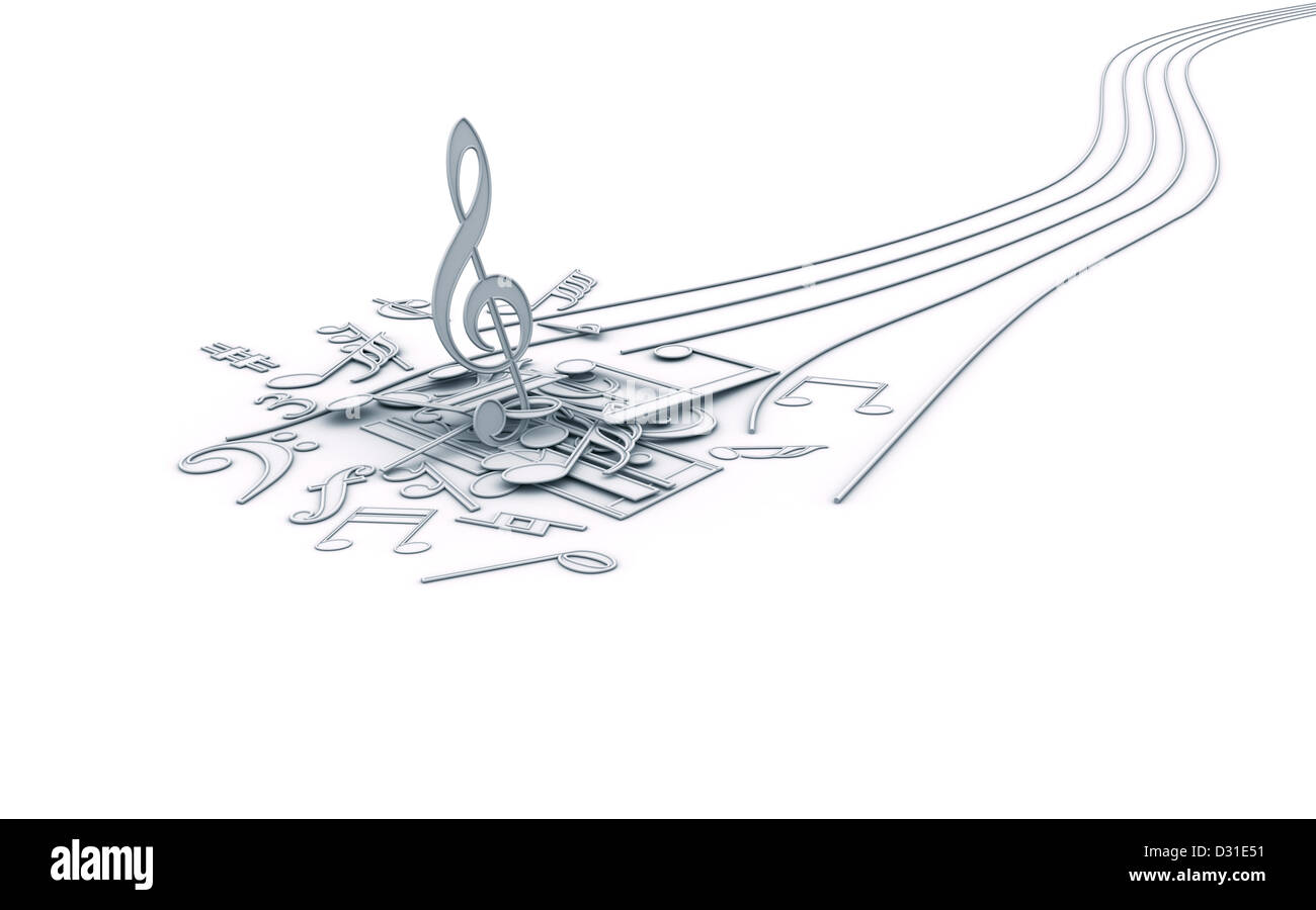 Musical notes messy at the end of lines Stock Photo - Alamy