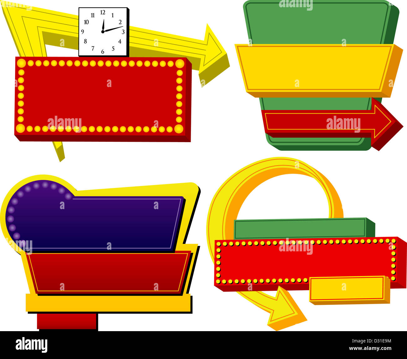 Four Retro Advertising Signs Stock Photo - Alamy