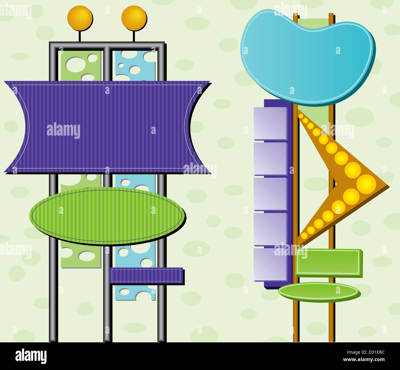 Two Retro Advertising Signs Stock Photo - Alamy