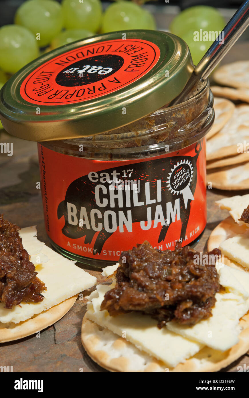 Chilli bacon jam, an unusual smoky, sweet-savoury relish made by Eat 17 ...