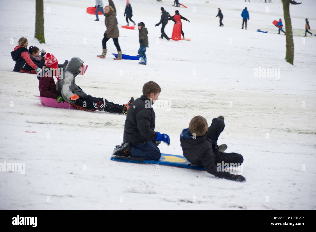 Sledging down hill hi-res stock photography and images - Alamy