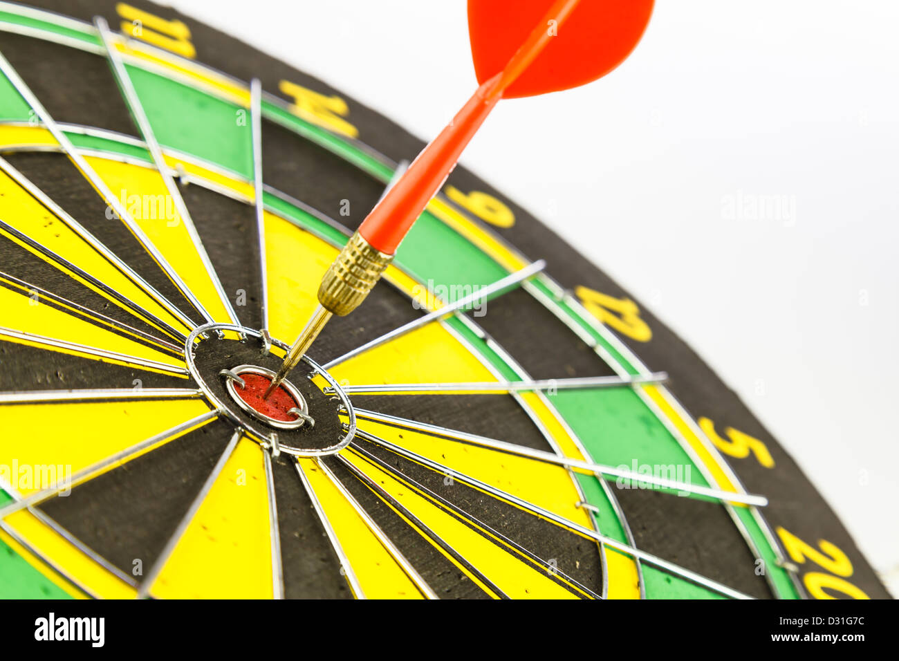 Red dart hitting a target, isolated on white Stock Photo - Alamy