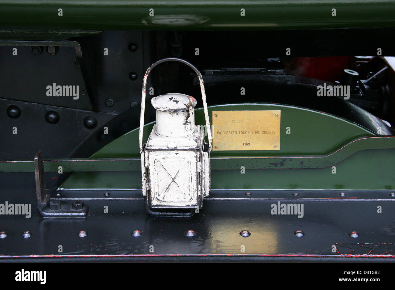 Signal lamp on steam engine chassis bracket Stock Photo - Alamy