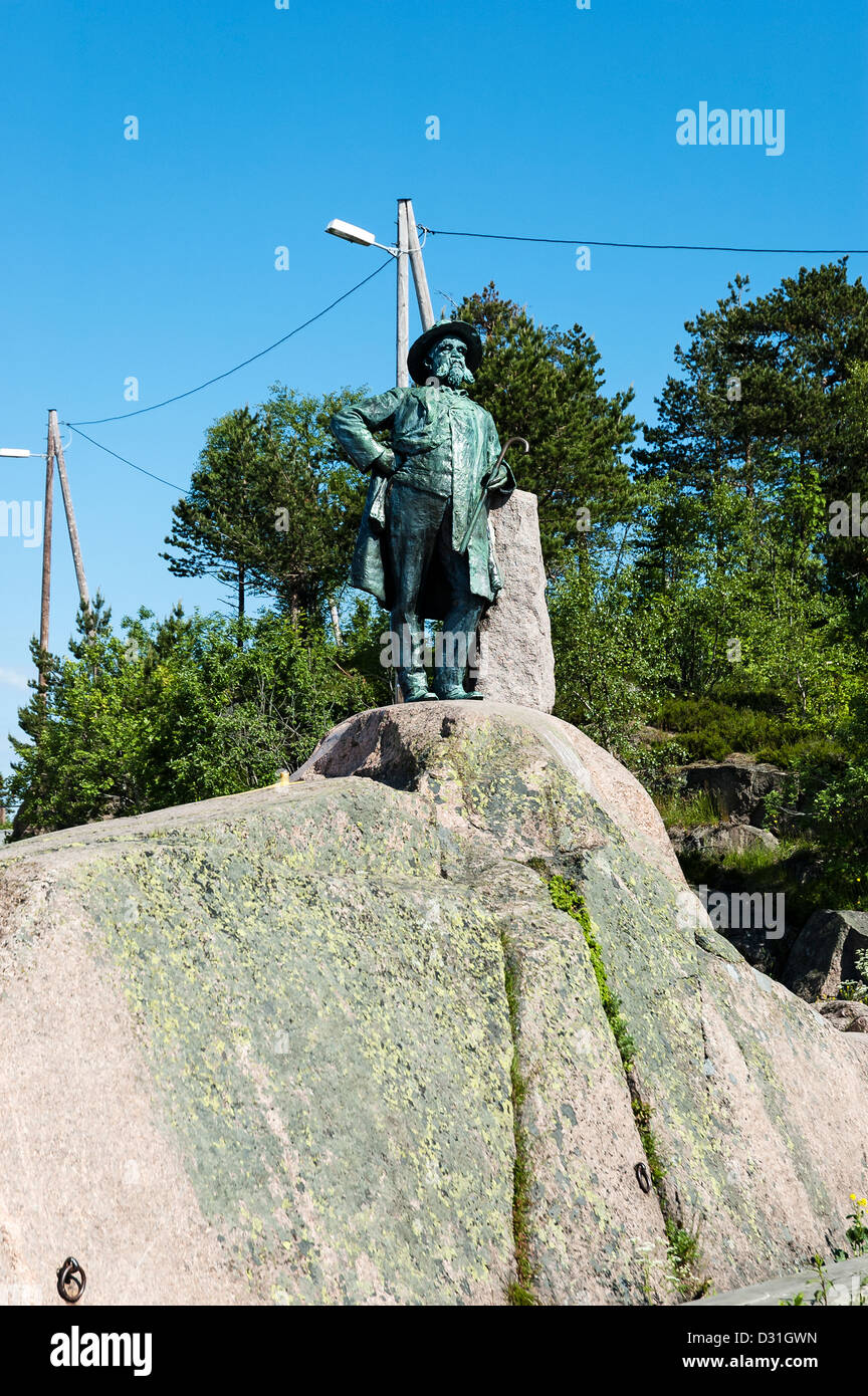A portrait statue of Hans Hagerup Krag(1829-1907). Norwegian director ...