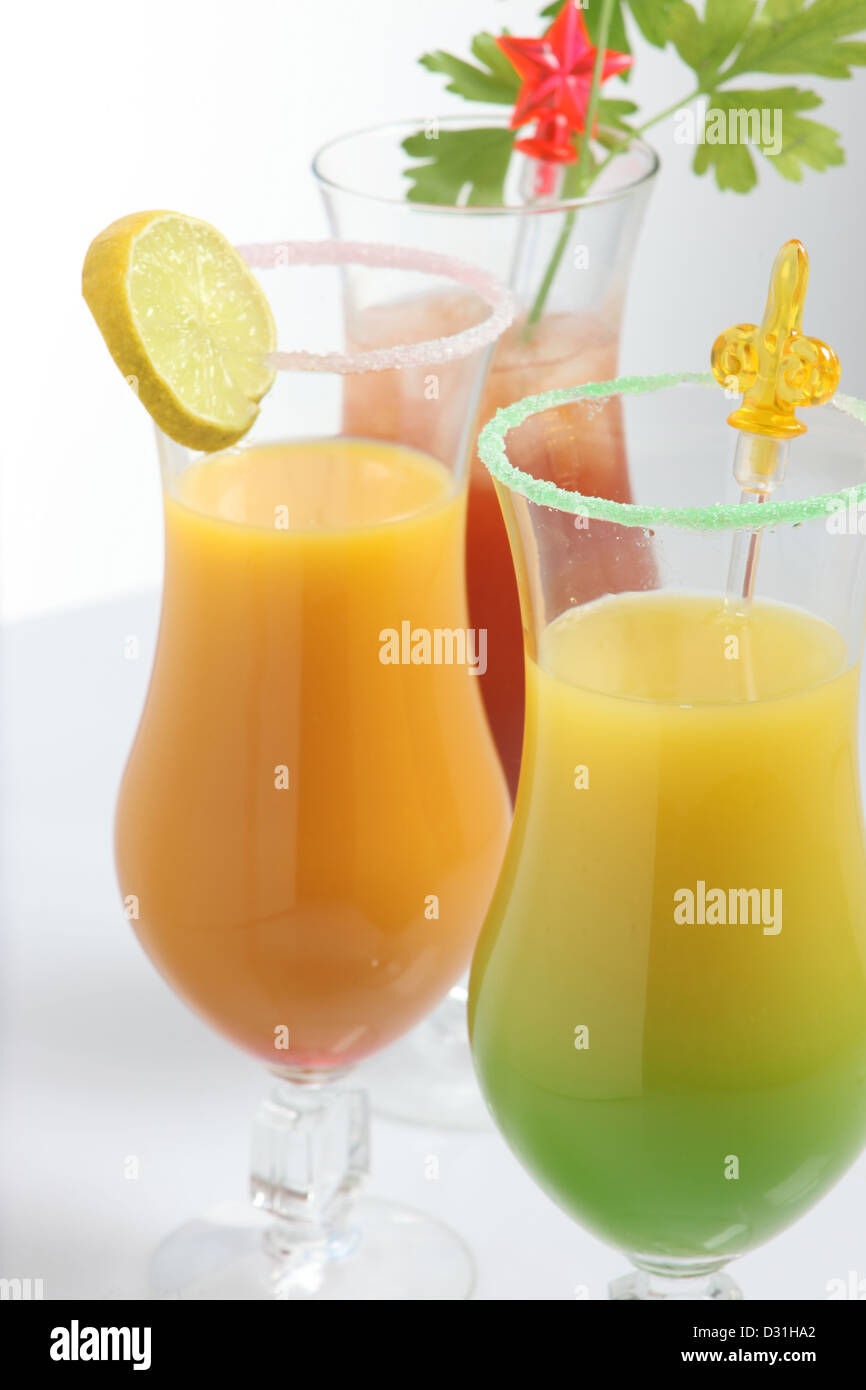 three colorful cocktails Stock Photo - Alamy