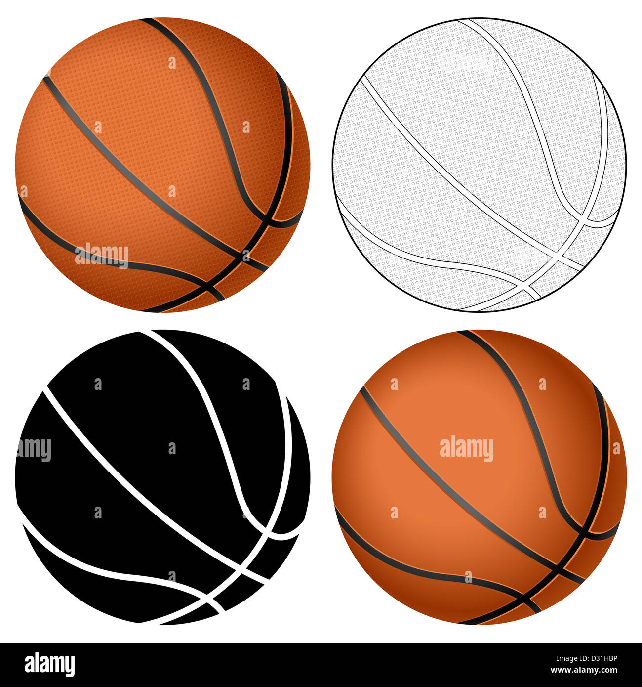 Basketball ball set isolated on a white background. Vector illustration ...