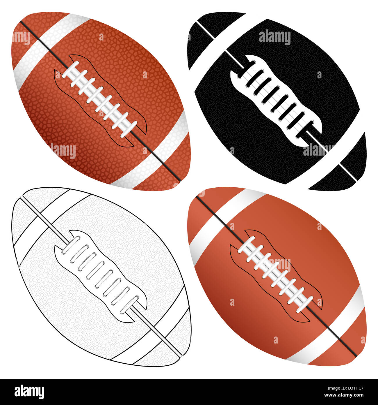 Football ball set isolated on a white background. Vector illustration ...