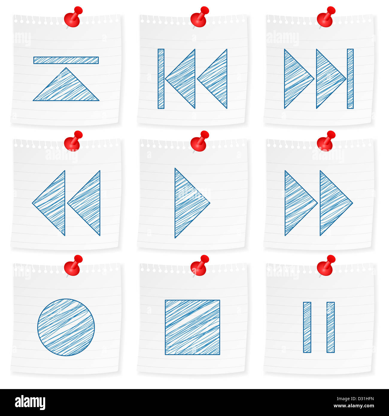 Paper note and drawing media symbol on a white background. Vector ...