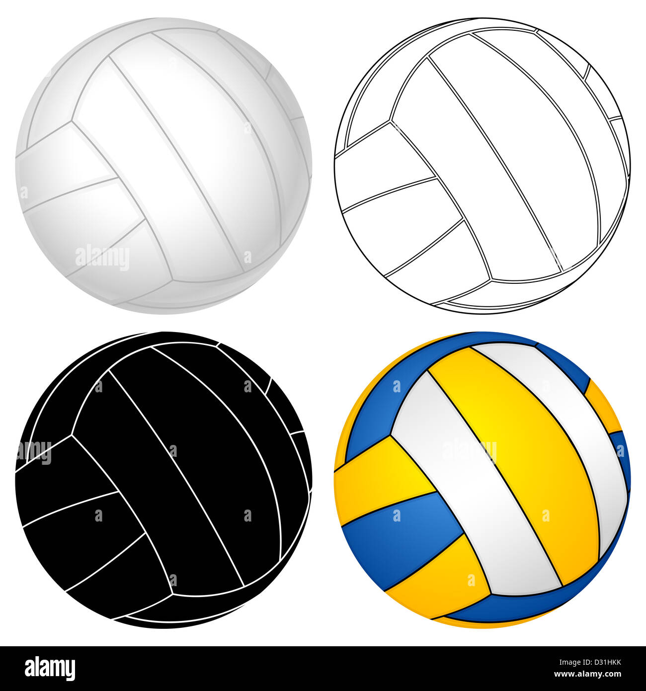 Volleyball ball set on a white background. Vector illustration Stock ...