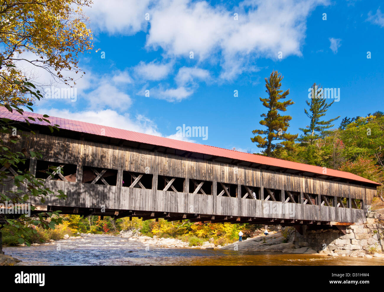 Blue sky over covered bridge hi-res stock photography and images - Alamy
