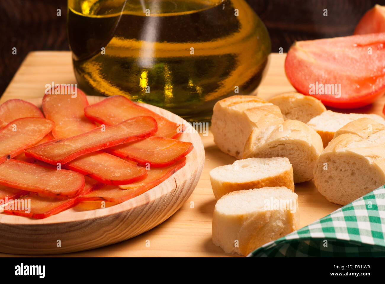 Fish tapa with Mediterranean ingredients Stock Photo - Alamy
