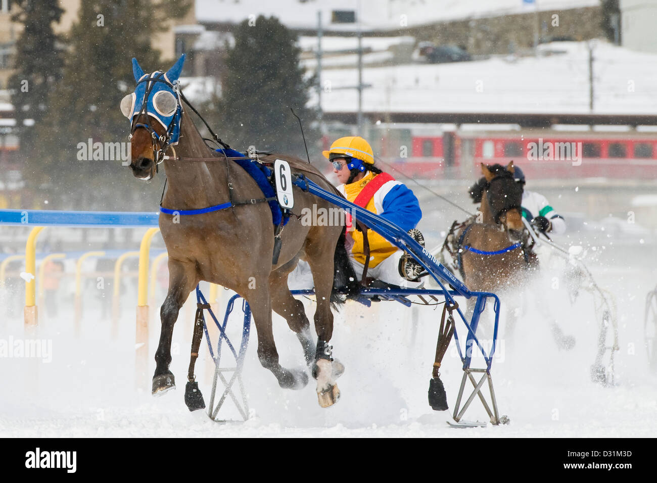 Switzerland, St. Moritz, White turf race Stock Photo - Alamy