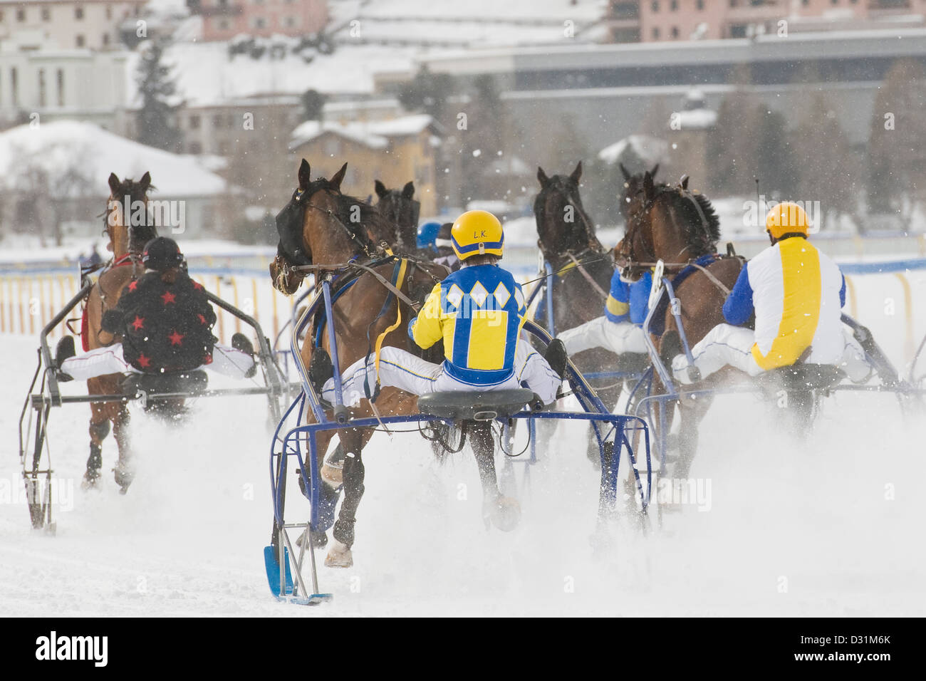 Switzerland, St. Moritz, White turf race Stock Photo - Alamy