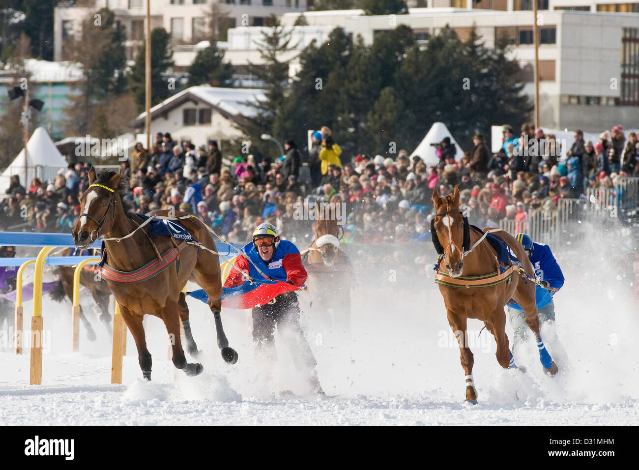 Switzerland, St. Moritz, White turf race Stock Photo - Alamy