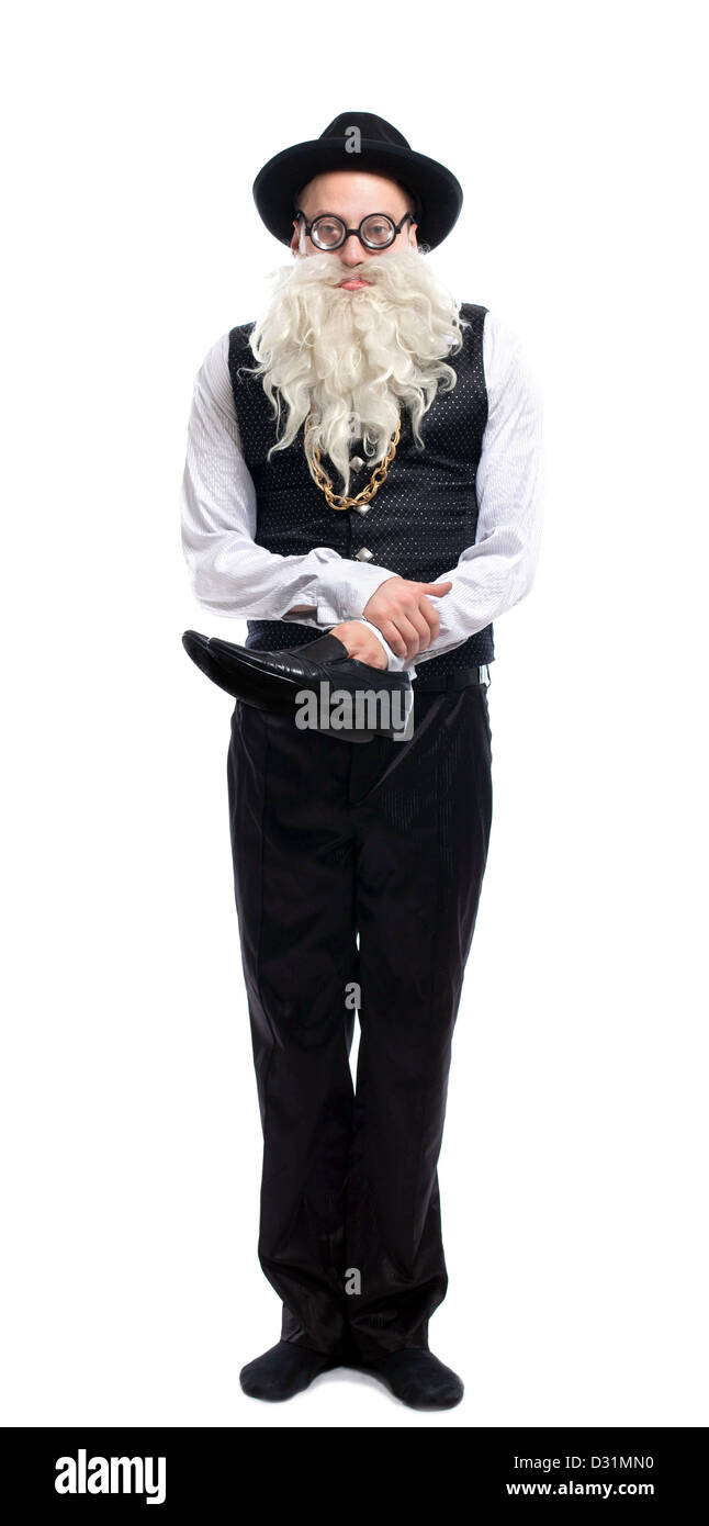 Funny old Jew with shoe Stock Photo - Alamy