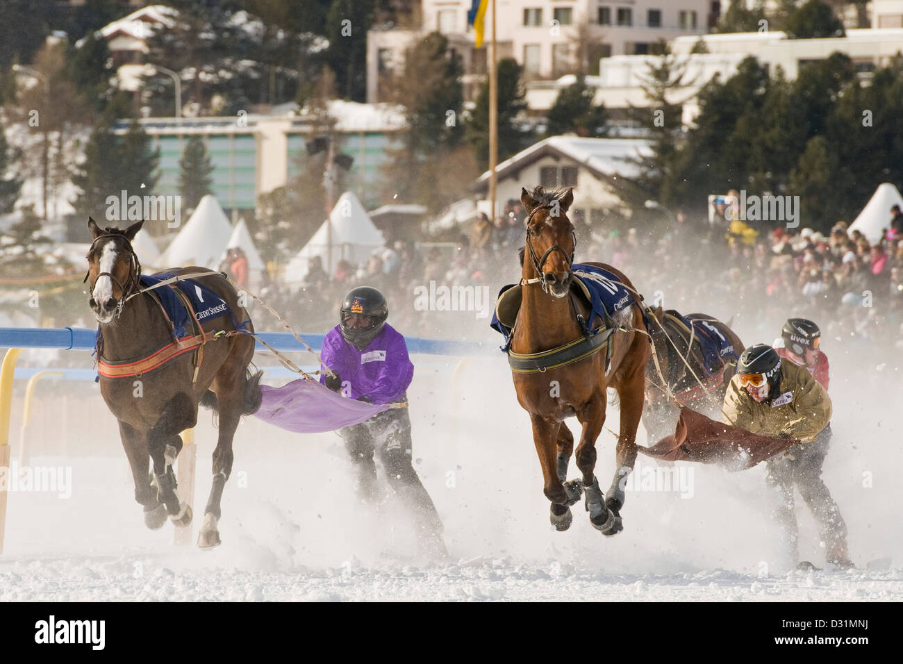 Switzerland, St. Moritz, White turf race Stock Photo - Alamy