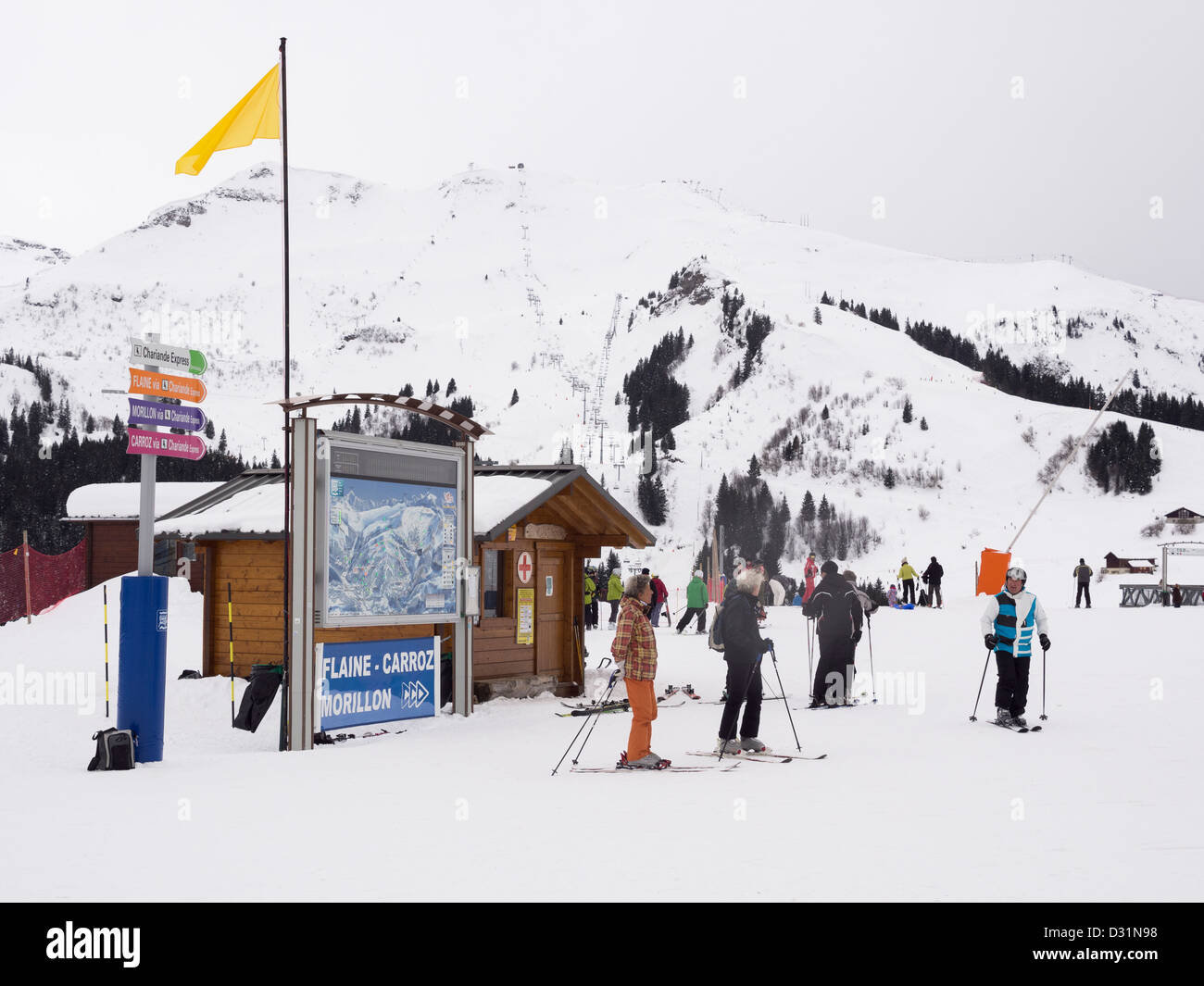 Ski map for the Grand Massif ski area in the French Alps at Plateau des ...