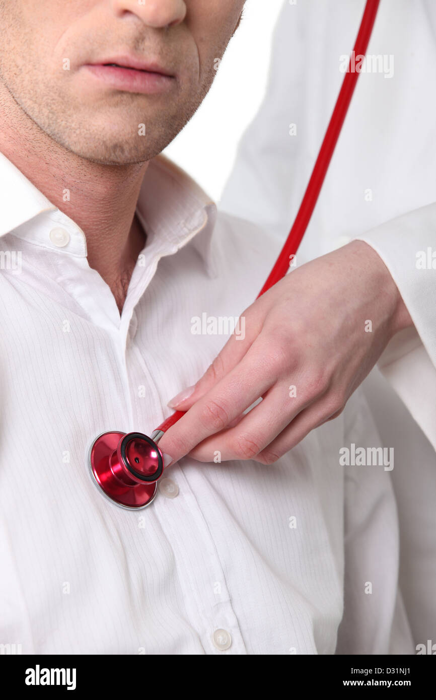 Auscultation of heart Stock Photo - Alamy