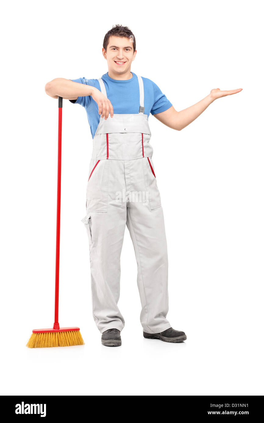 Person holding a broom hi-res stock photography and images - Alamy
