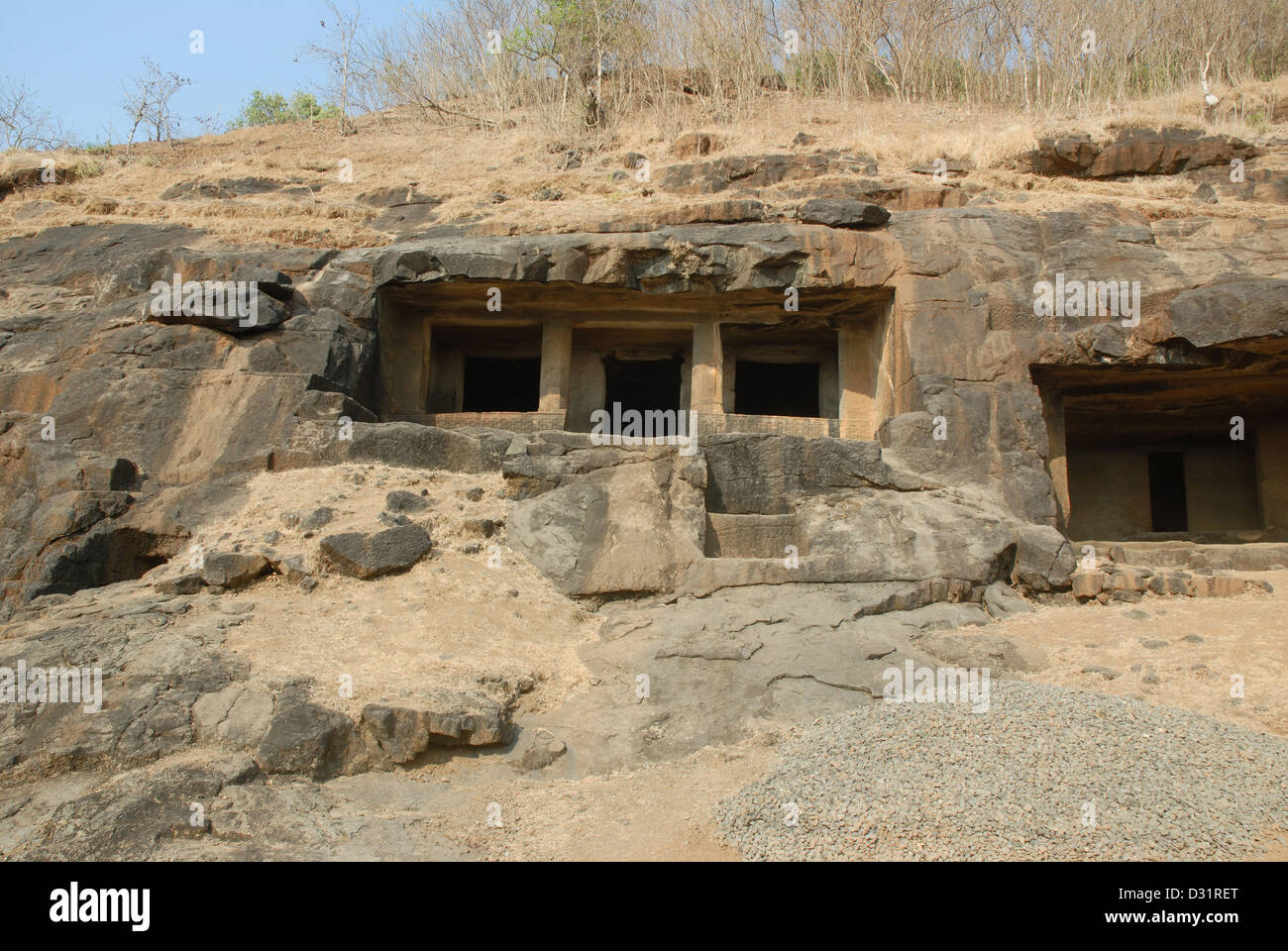 General-View of Cave 4 and 5 of the Lower Group, Kuda Caves, Kolaba ...