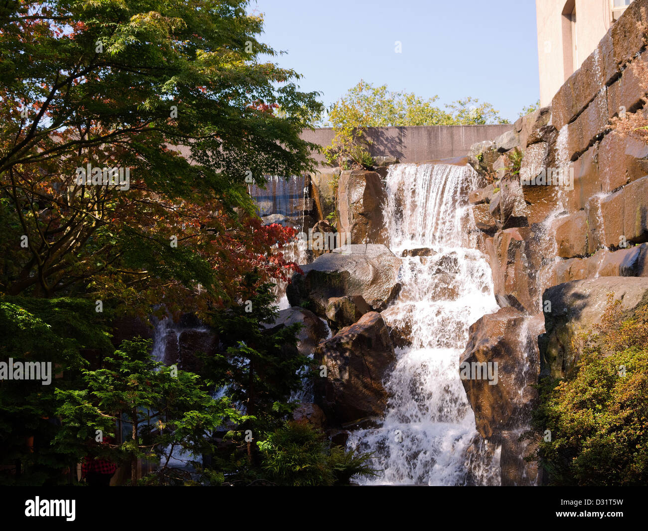Waterfall Garden in the City of Seattle Washington State USA Stock ...