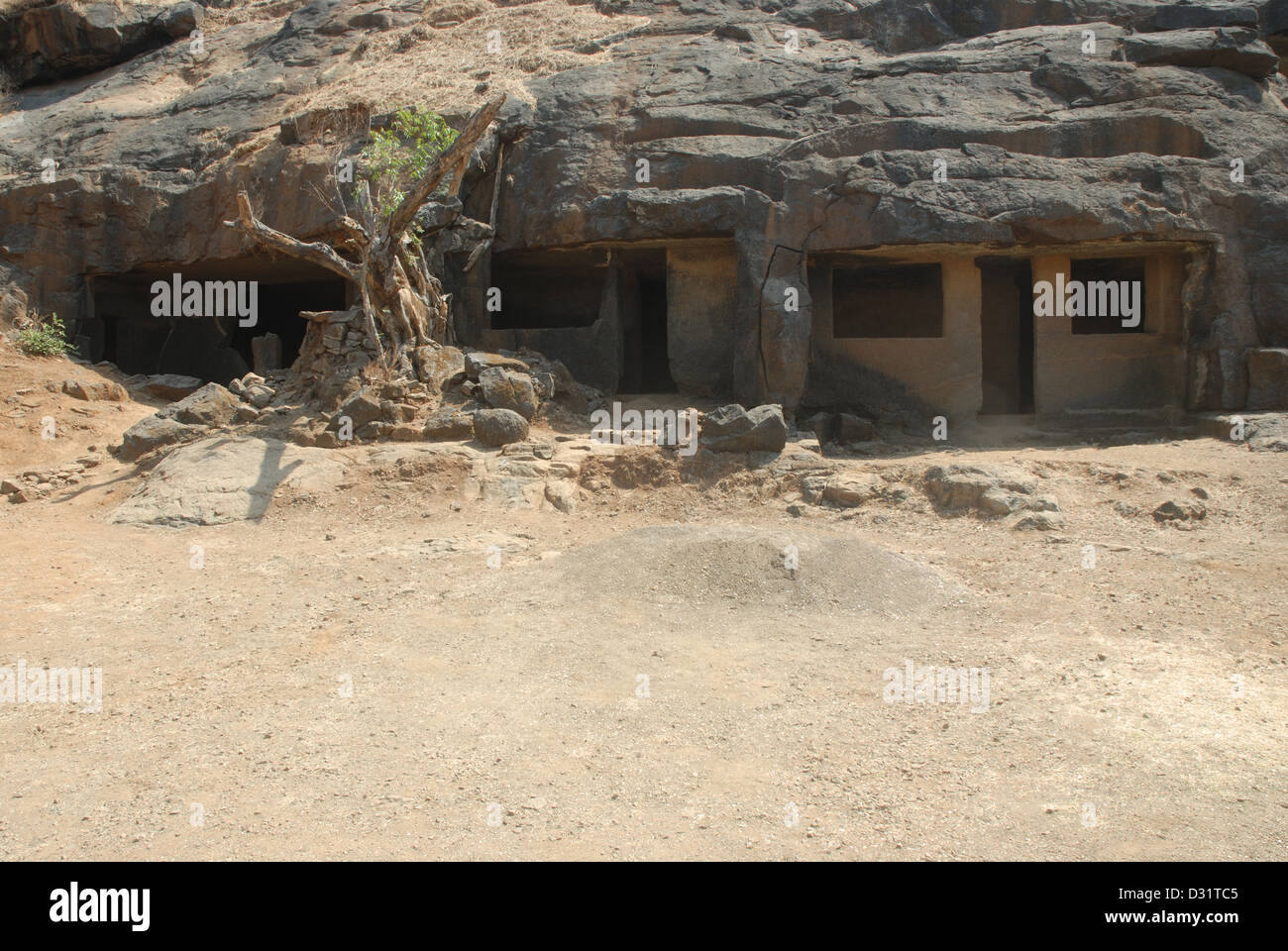 General-View of Cave Nos. 1,2 and 3. Kuda Caves, Kolaba district ...