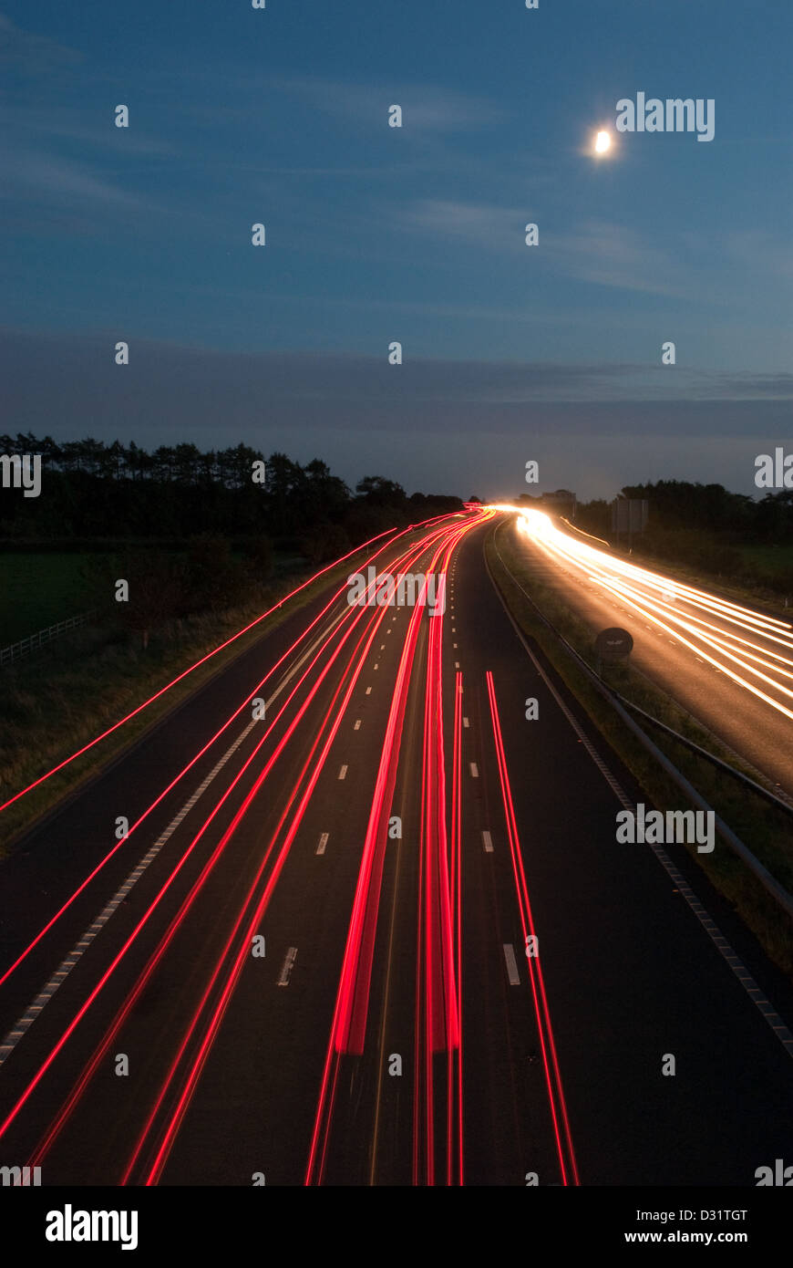 The M6 Motorway at Night Stock Photo - Alamy