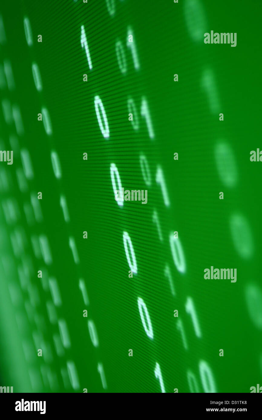 Abstract binary code green tunnel hi-res stock photography and images ...