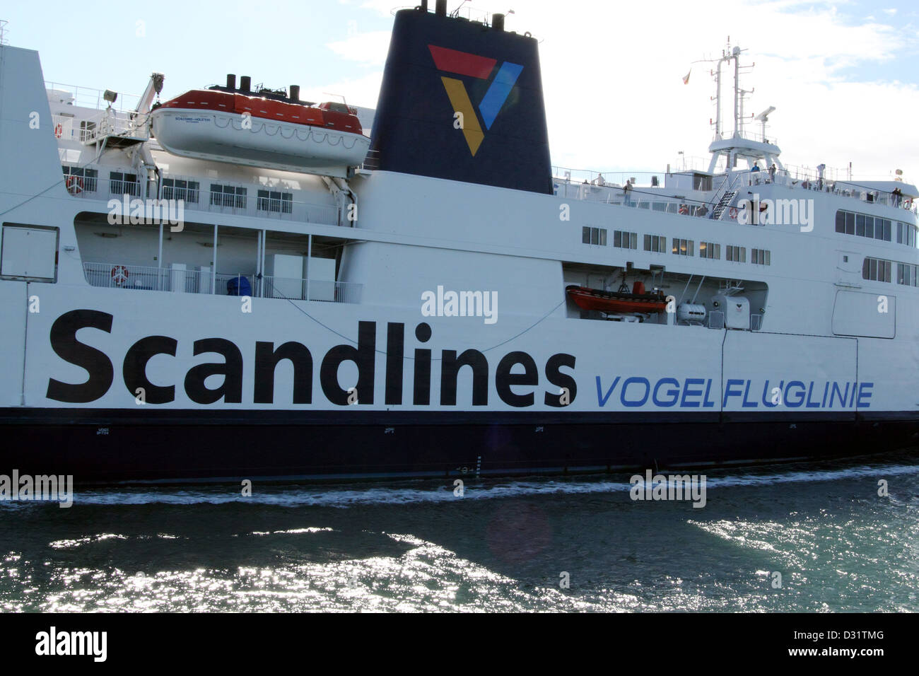 BALTIC SEA, GERMANY - SEPTEMBER 12: detail of Scandlines ferry on so ...