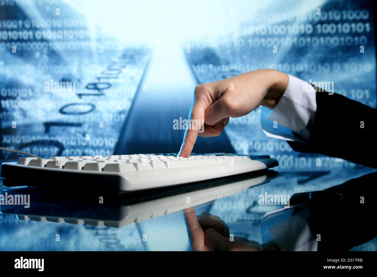 businessman input data information on keyboard Stock Photo - Alamy