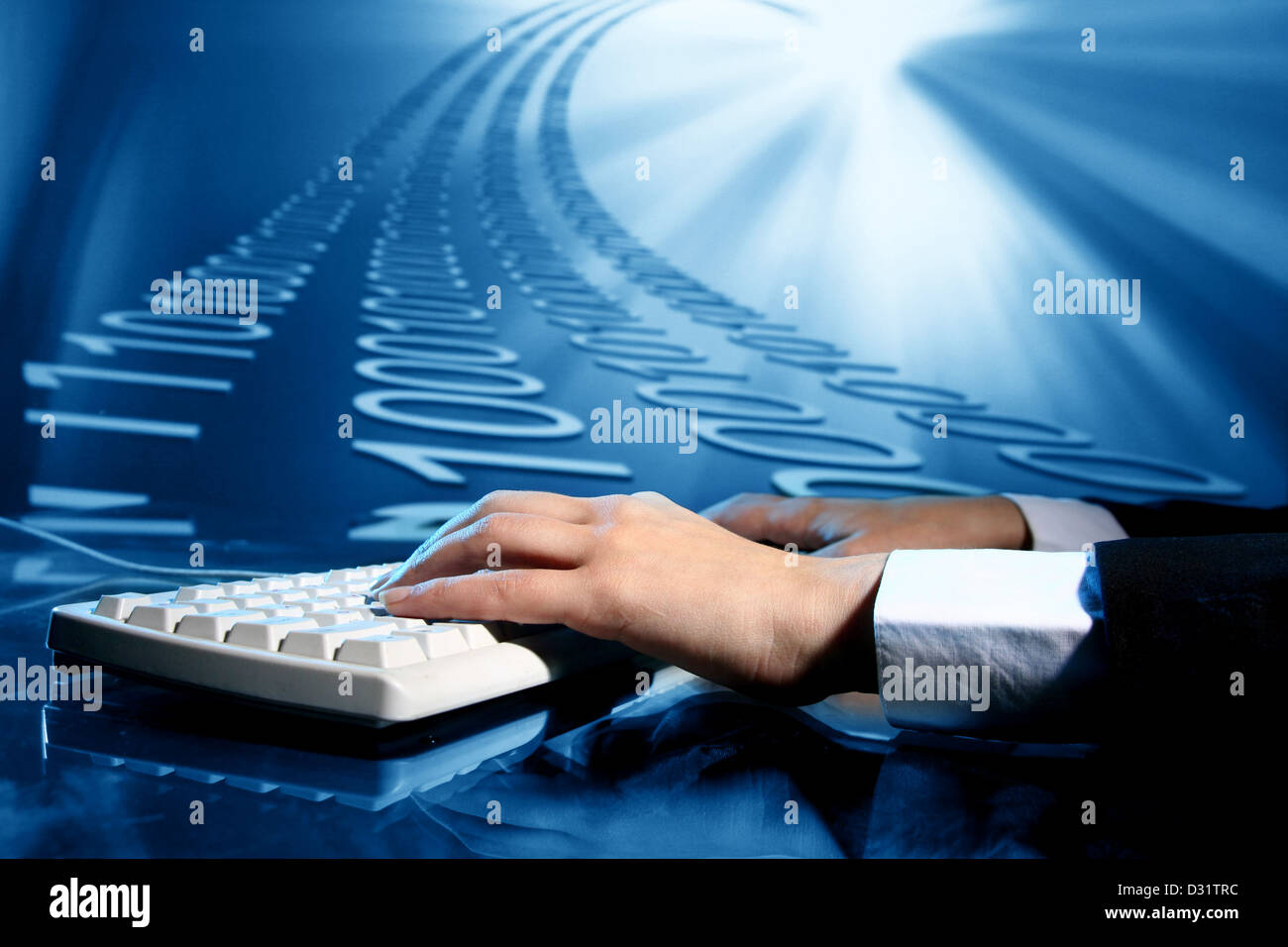 businessman input data information on keyboard Stock Photo - Alamy