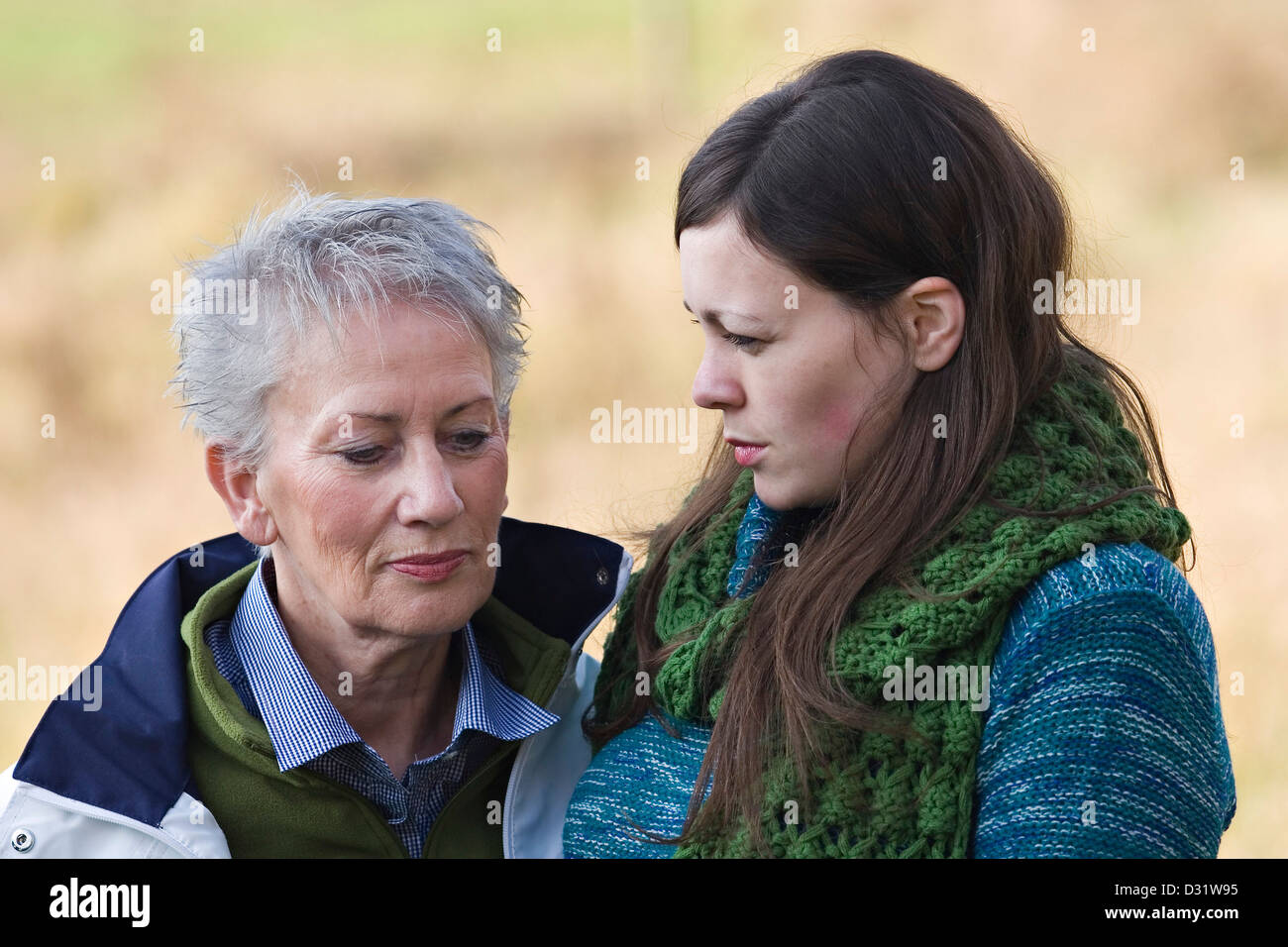 Older women talking seriously hi-res stock photography and images - Alamy
