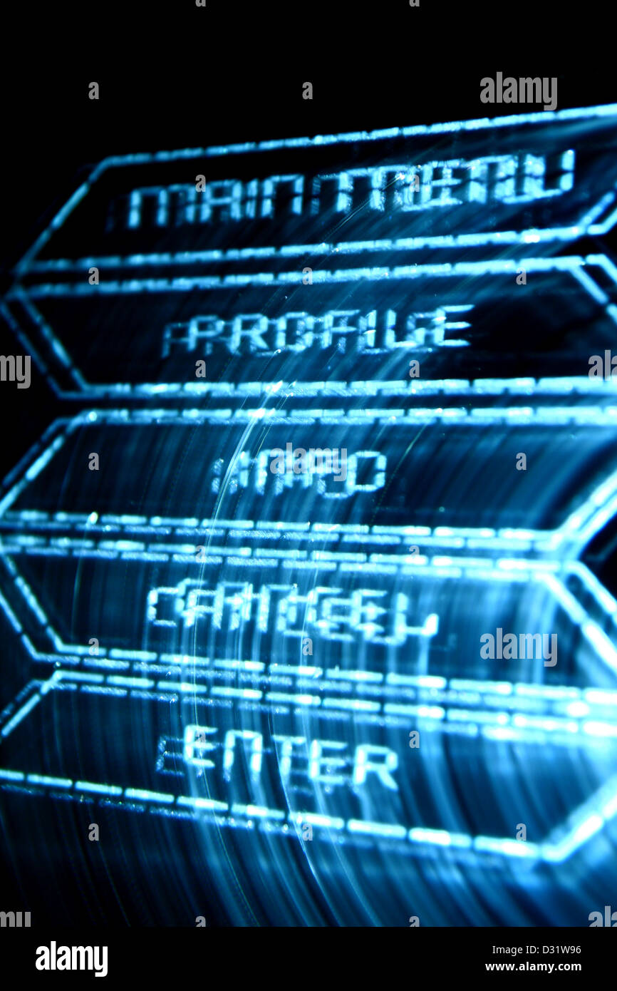 abstract main menu buttons in dark Stock Photo - Alamy