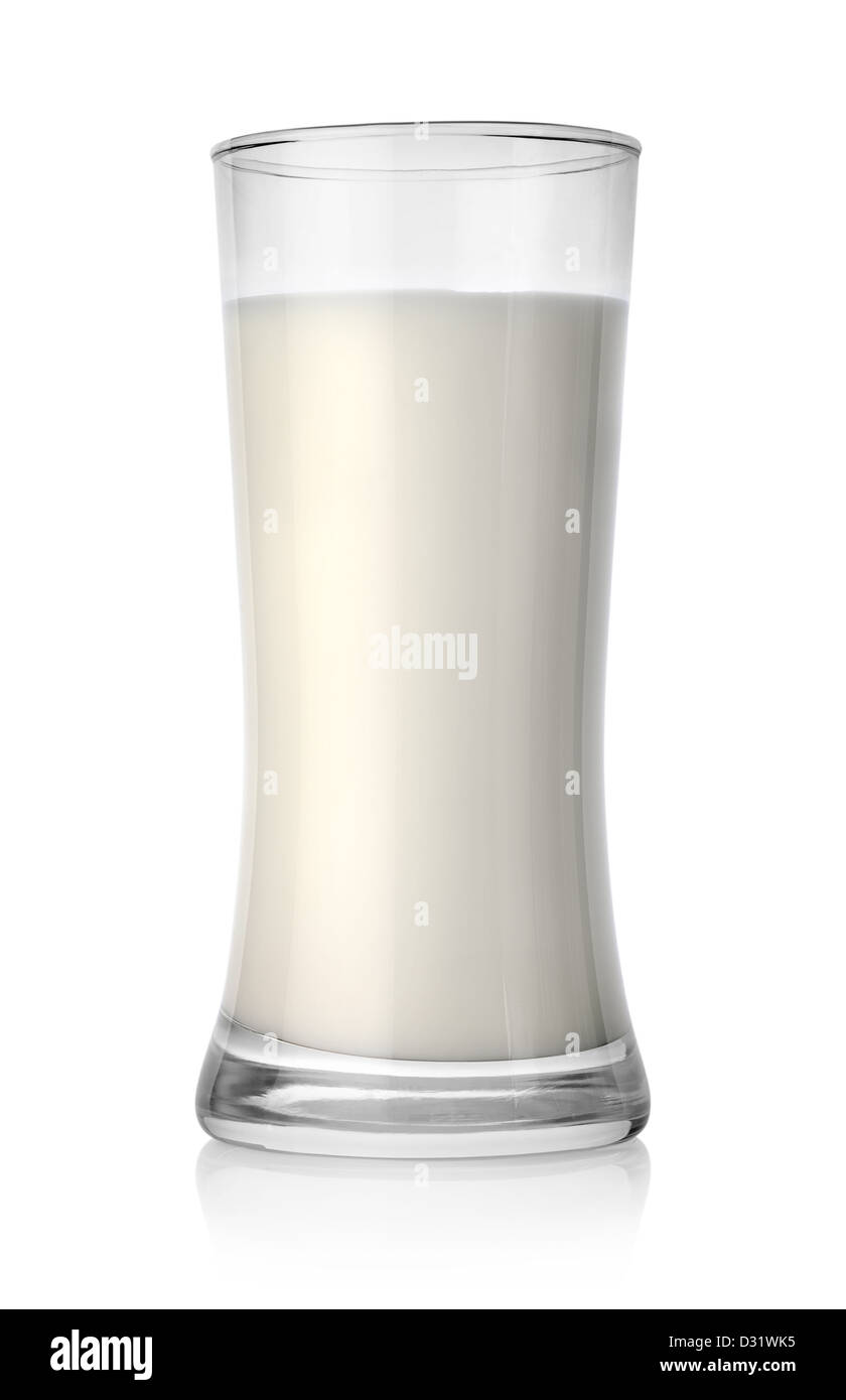 Glass of fresh milk isolated on white background Stock Photo - Alamy