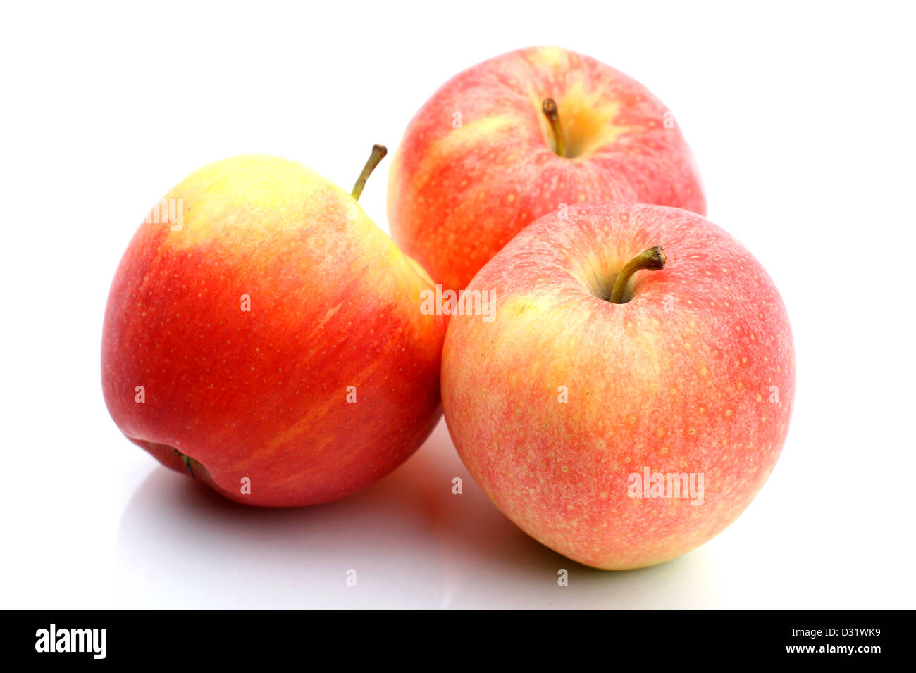three apple isolated on white background Stock Photo - Alamy