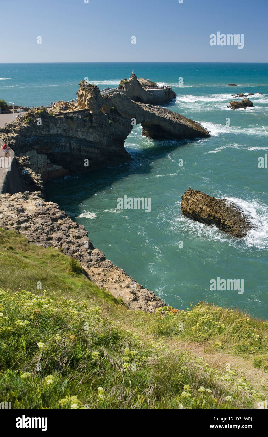 LA ROCHER DE LA VIERGE BIARRITZ PYRENEES ATLANTIQUES AQUITANE FRANCE ...