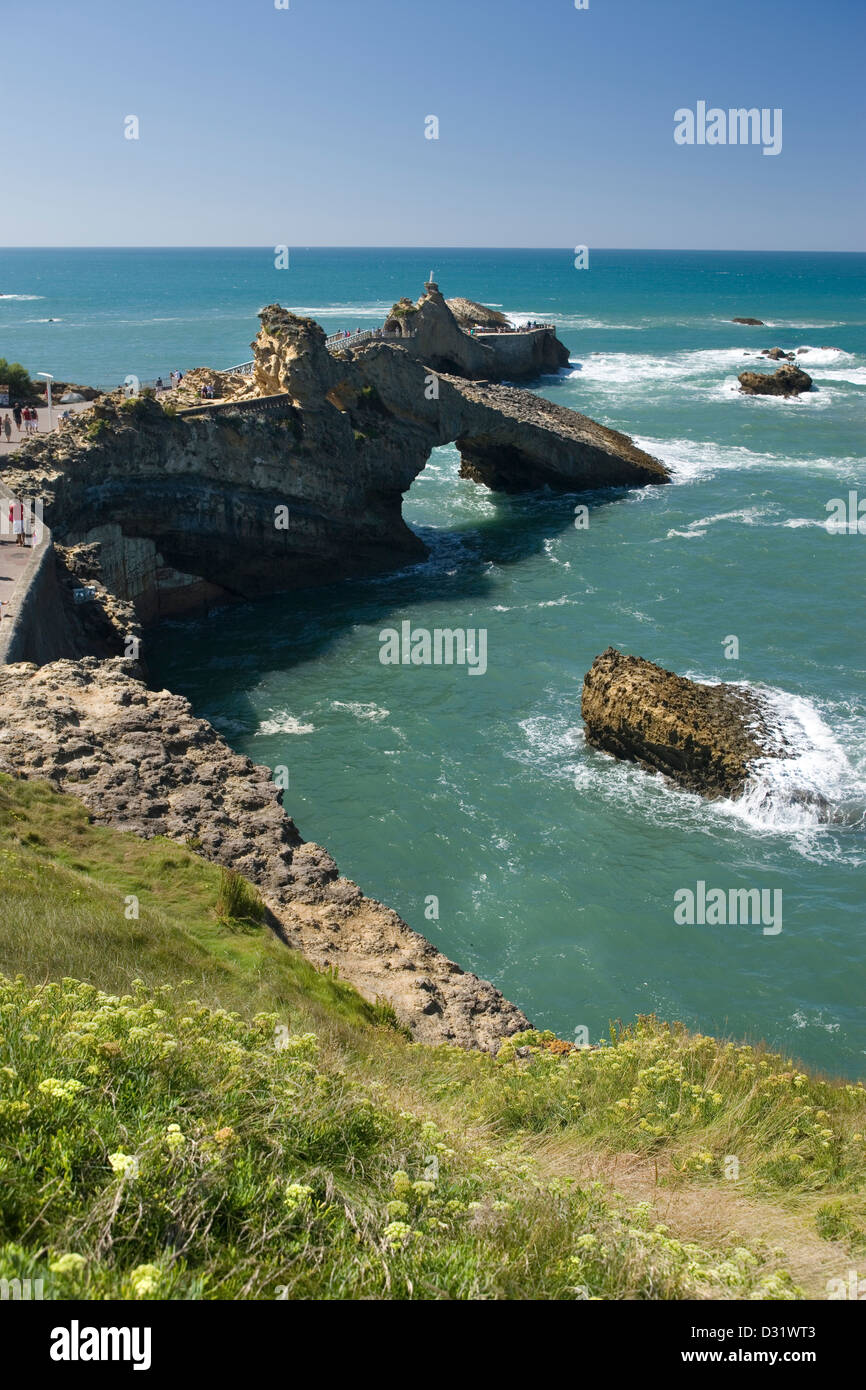 LA ROCHER DE LA VIERGE BIARRITZ PYRENEES ATLANTIQUES AQUITANE FRANCE ...