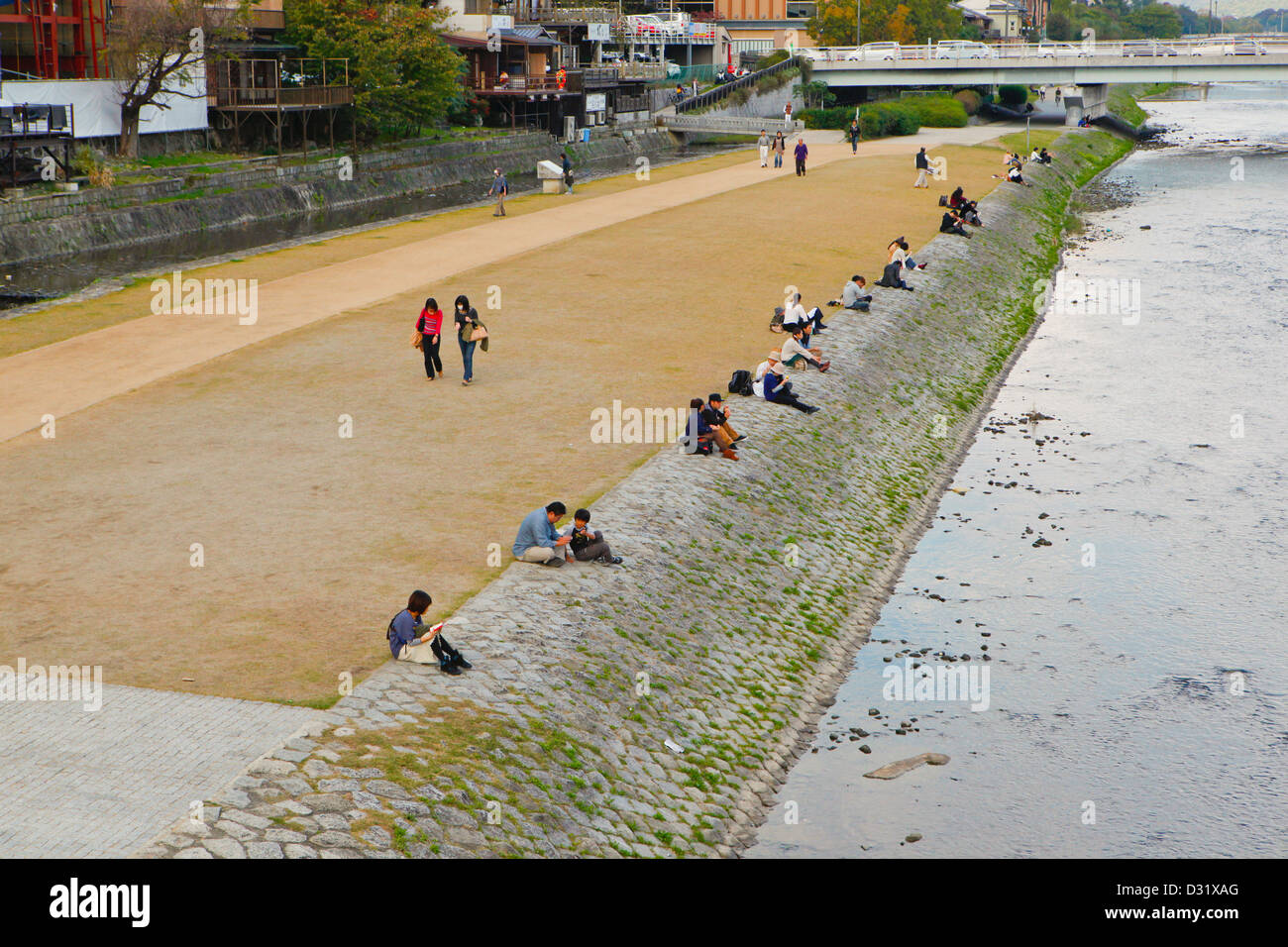 Kyoto River Walk, Japan Stock Photo - Alamy