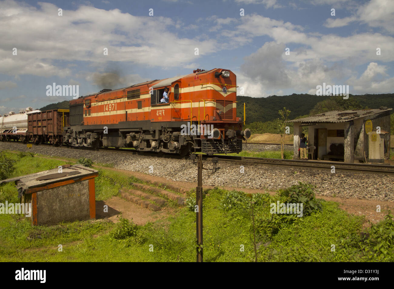 Railway at castle rock railway station, Karnataka , India Stock Photo ...