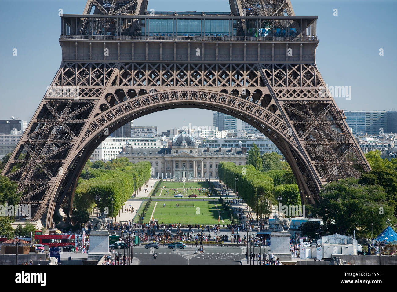 BASE OF EIFFEL TOWER CHAMPS DU MARS PARIS FRANCE Stock Photo - Alamy
