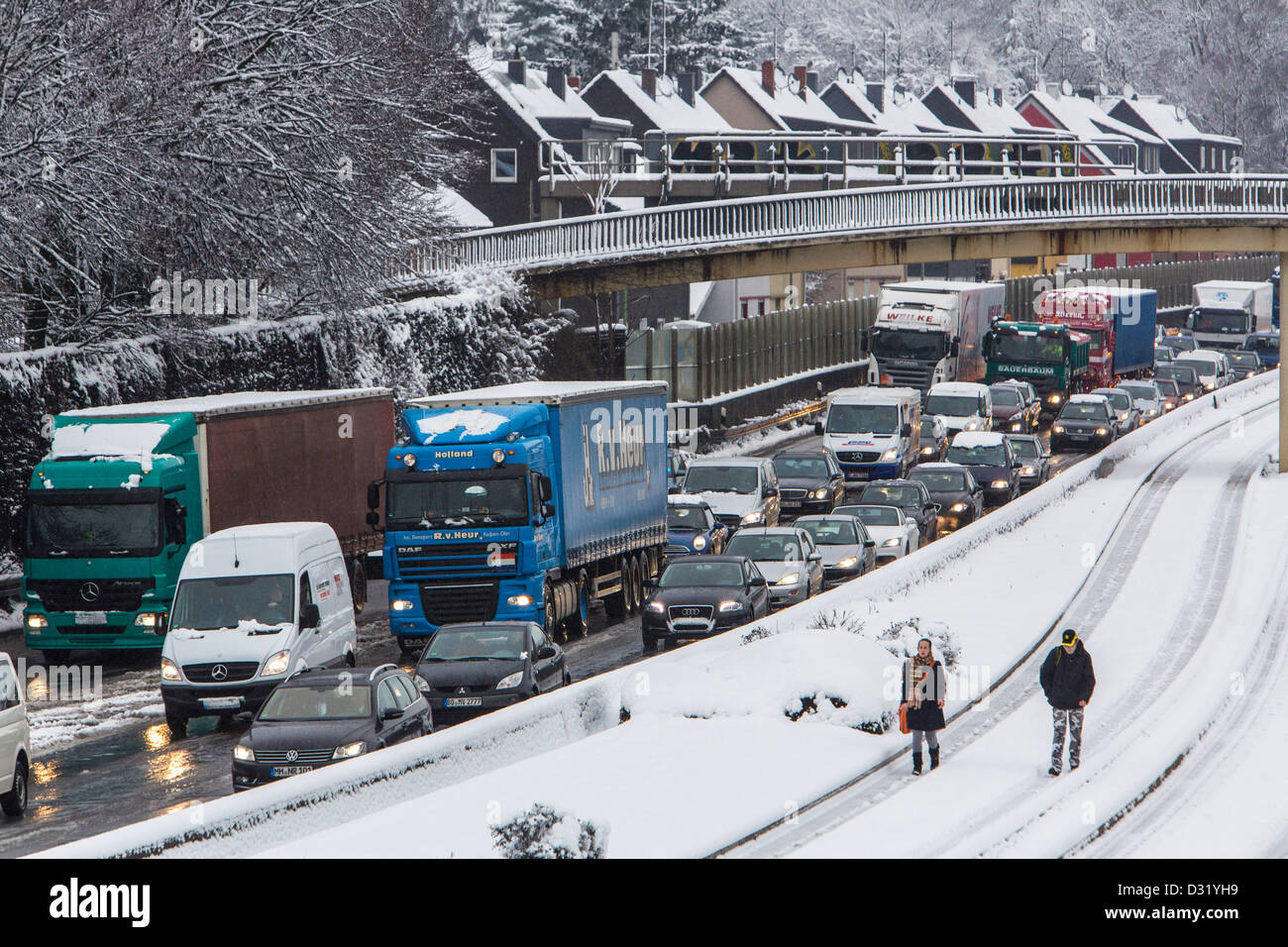 Traffic jam on german autobahn hi-res stock photography and images - Alamy